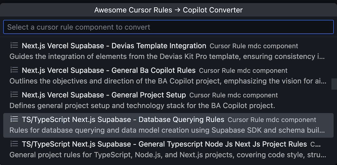 Cursor Rules to Copilot Joyride Script - Awesome Copilot Index